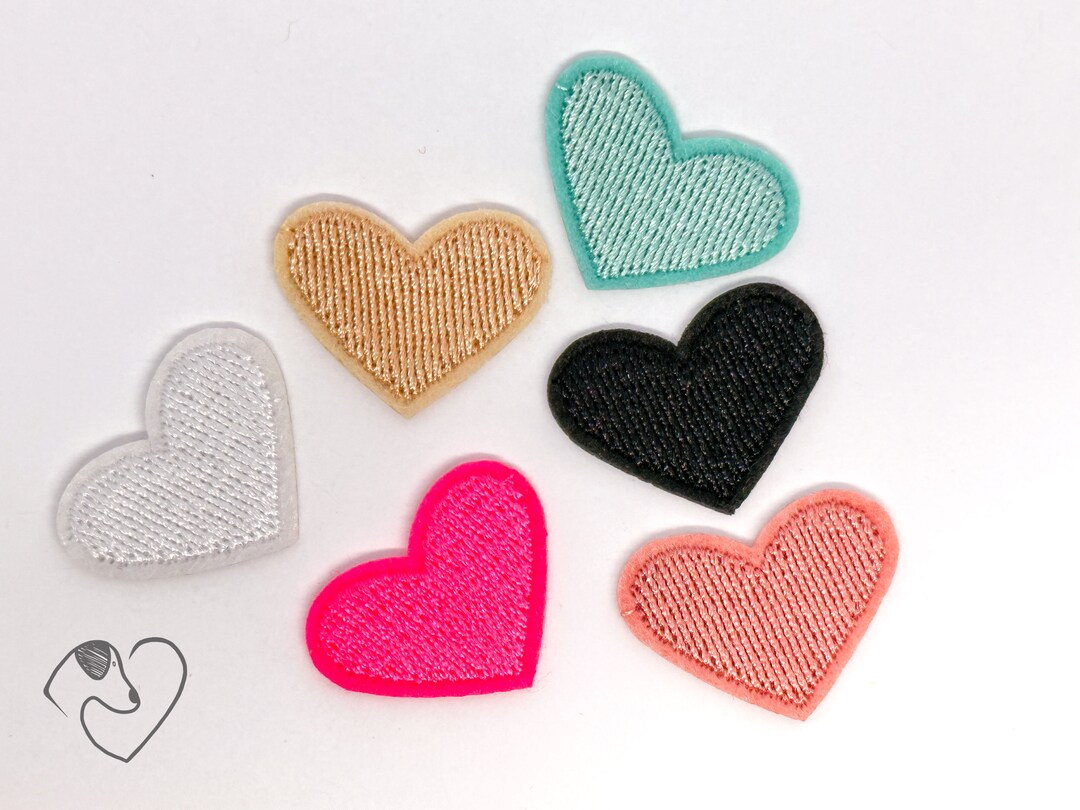 Set of 6 Various Colored Heart Patches Iron on Heart Patches | One of ...