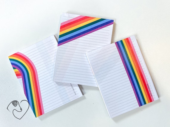 Rainbow Notepad With 3 Different Designed Lined Pages 3 X - Etsy