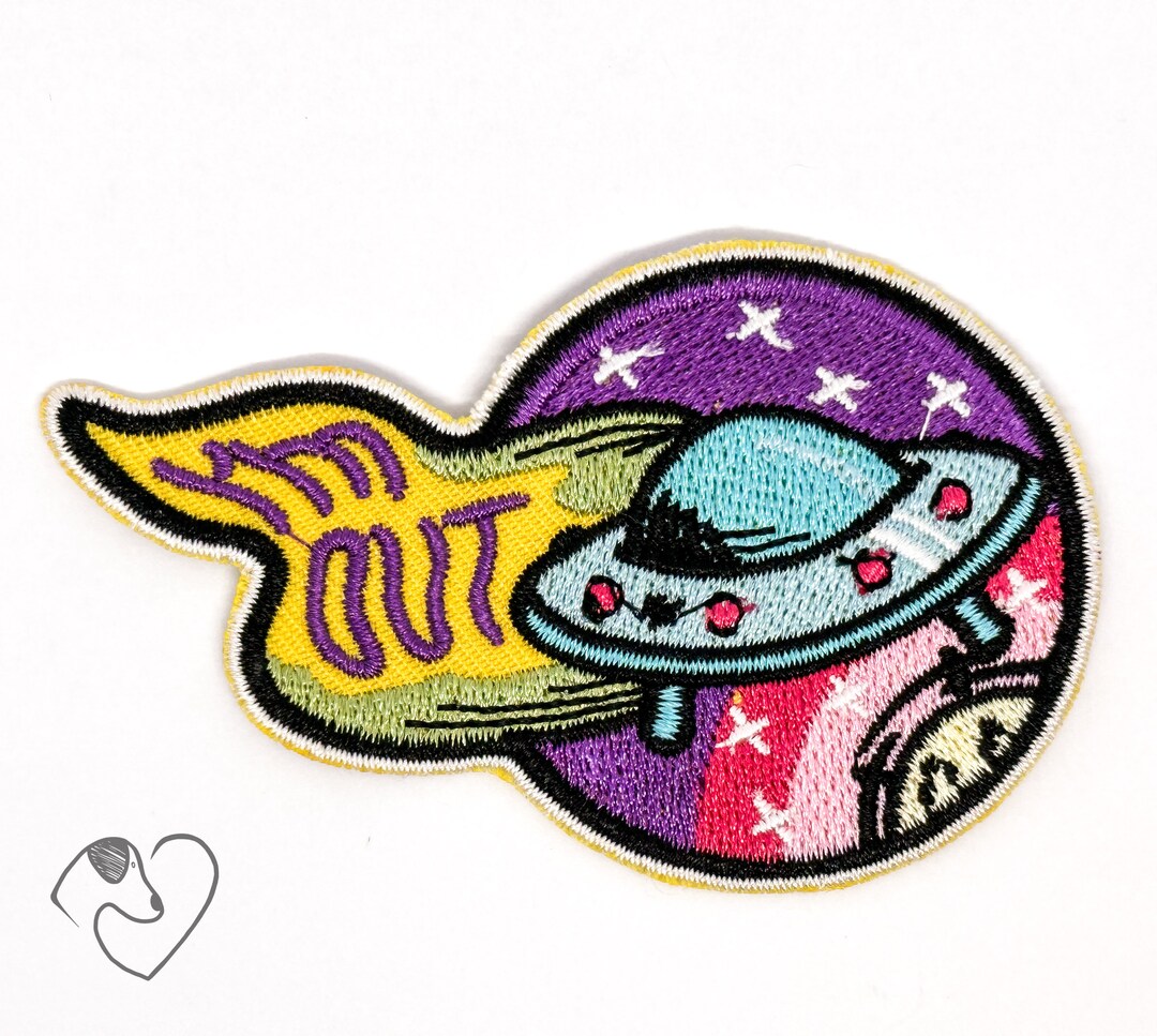 Spaceship UFO "i'm Out" Embroidered Patch | Iron on Back Patch | Outer ...