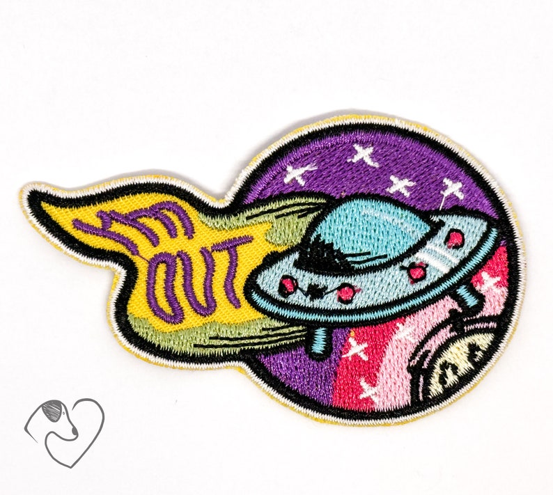 Spaceship UFO "i'm Out" Embroidered Patch | Iron on Back Patch | Outer Space |sew on | Patches ...
