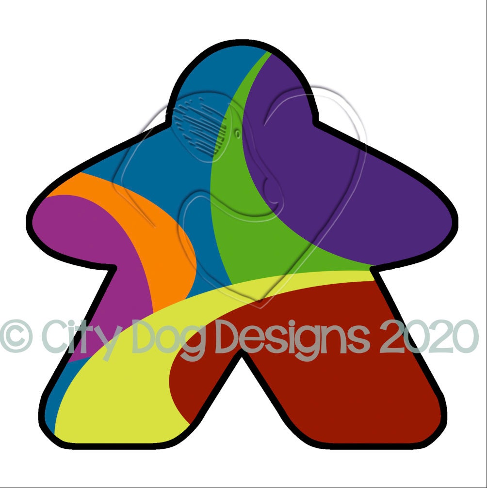 Meeple Digital Embroidery File for Brother (.PES) Colorful Rainbow ...