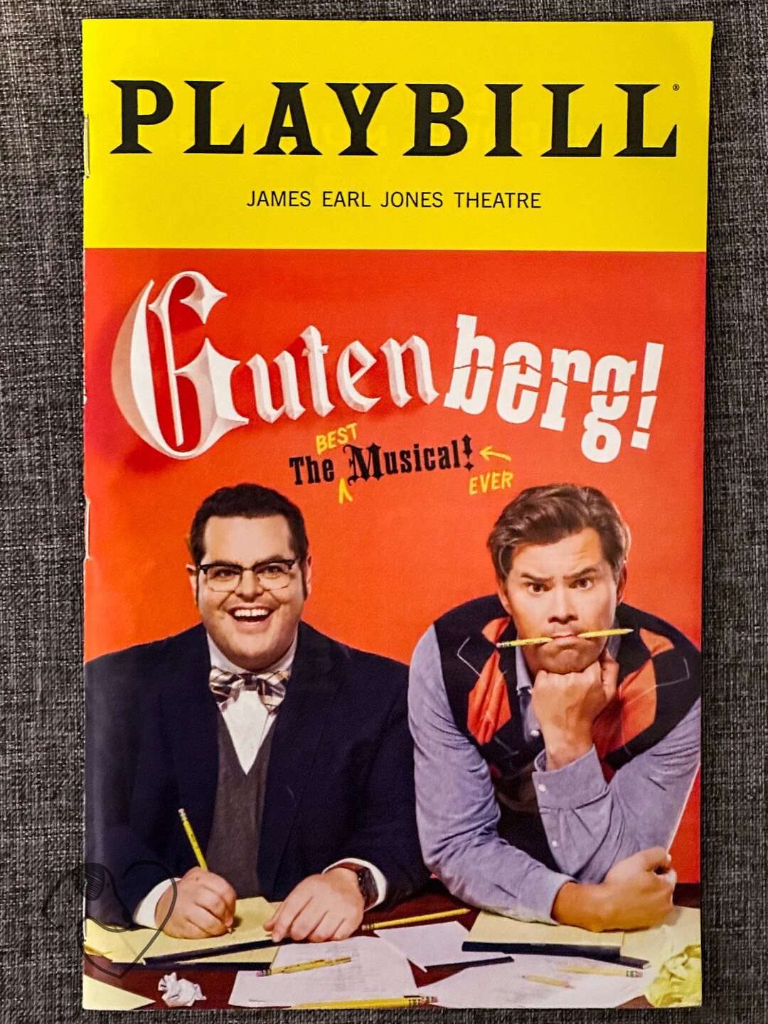 Playbill Program Book From Original NYC Broadway Musical of Gutenberg ...
