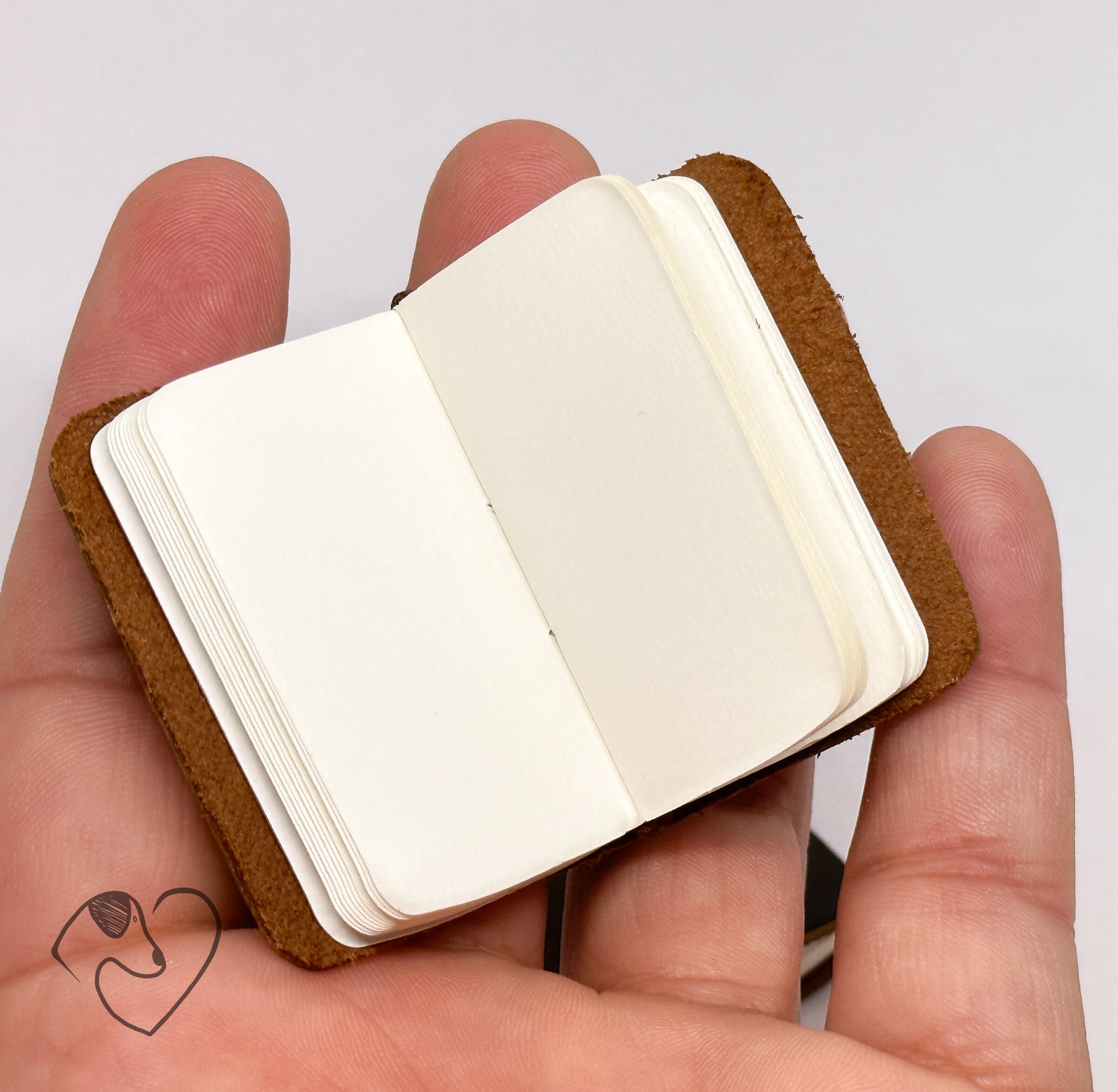 Micro Leather-bound Notebook | Mini Book | Blank Pages | Sketch Book ...