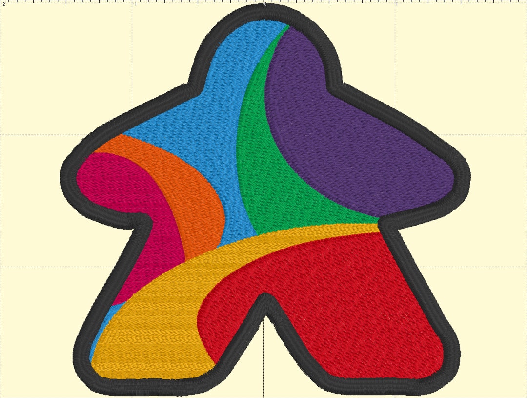 Meeple Digital Embroidery File for Brother (.PES) Colorful Rainbow ...