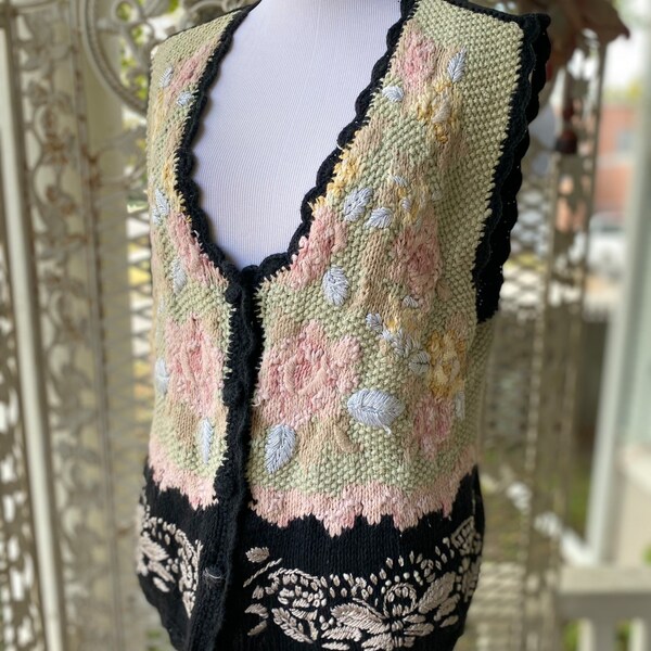 Black Crochet Vest - Etsy