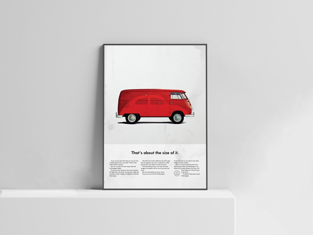 Volkswagen VW Red Van Poster - Etsy