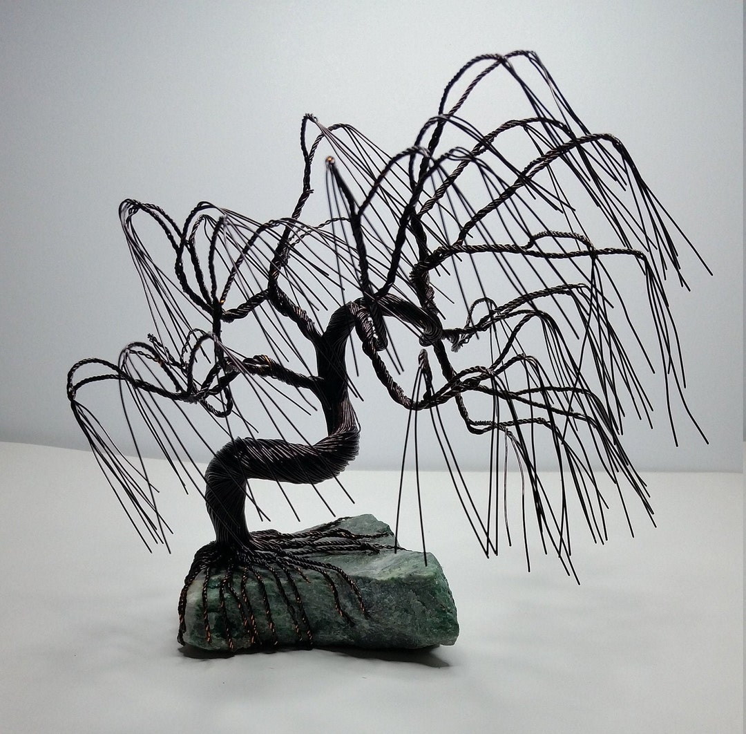 Sleek and Shining Dark Varnished Copper Wire Tree Mounted on a - Etsy
