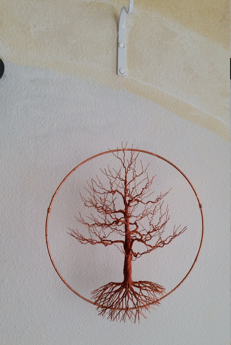 Unique Copper Wire Tree Floating in a 10 Inch Metal Hoop - Etsy