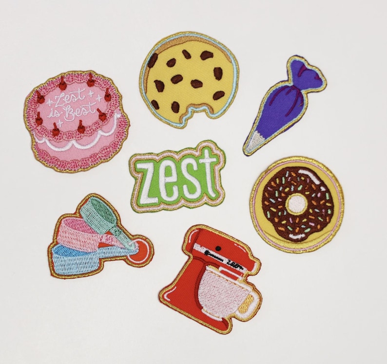 Bakery Themed Iron-on Patches- Set of 7 - Etsy