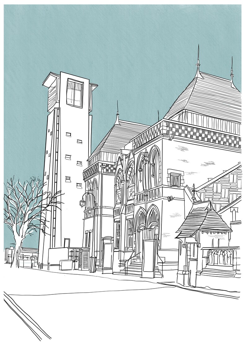 The RSC, Stratford Illustration Royal Shakespeare Company, River Avon ...