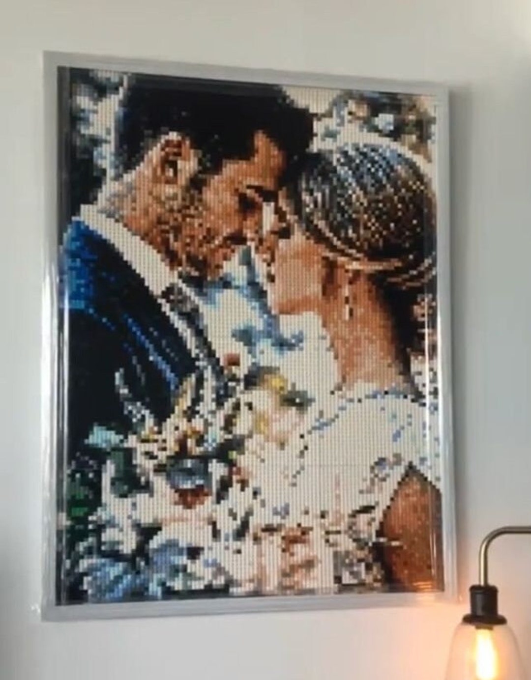 Custom Building Brick Wedding Portrait | Valentines Brick Puzzle ...