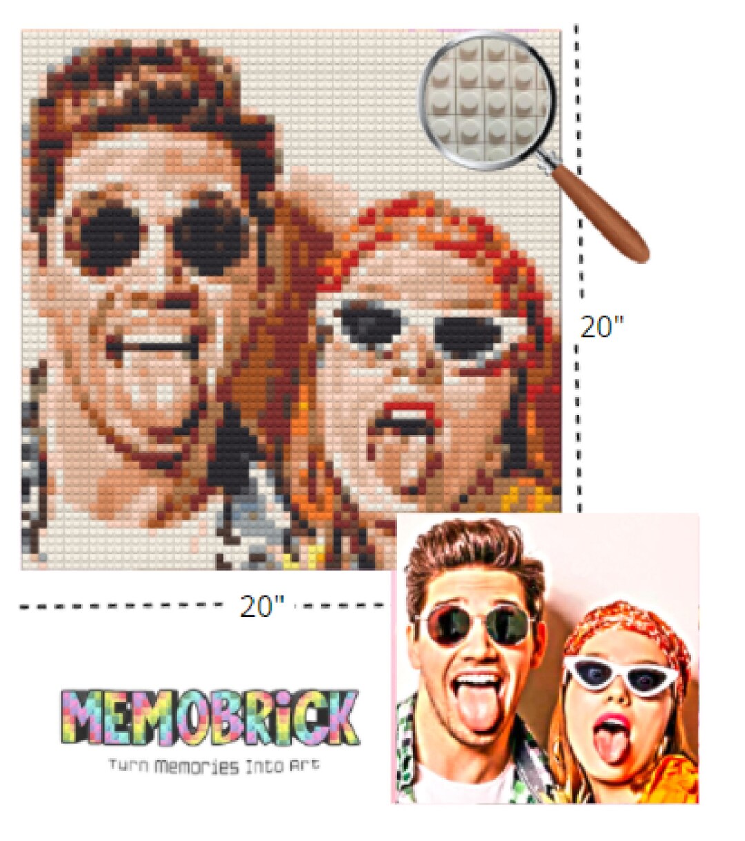 Custom Building Brick Portrait | Photo Brick Puzzle | First Anniversary ...