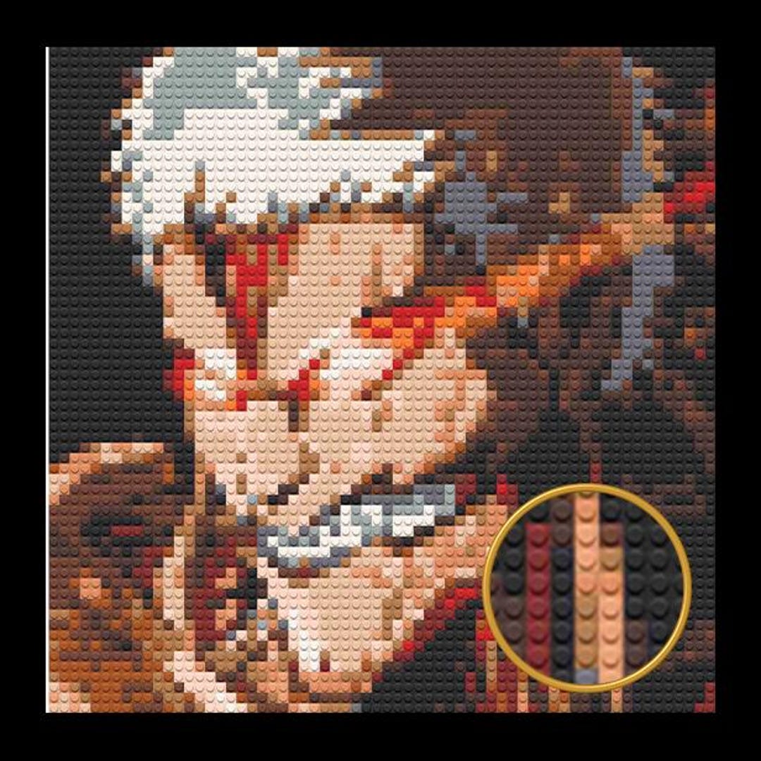 Attack on Titan Armored Titan Bricked Mosaic Portrait 20x20 - Etsy