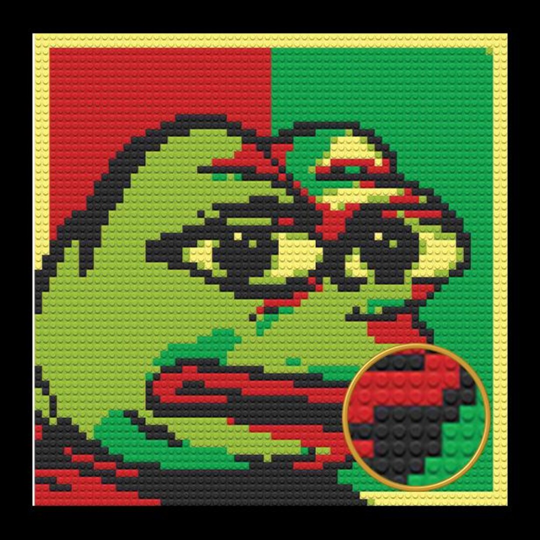 Pepe Pop Art Bricked Mosaic Portrait 20x20 - Etsy