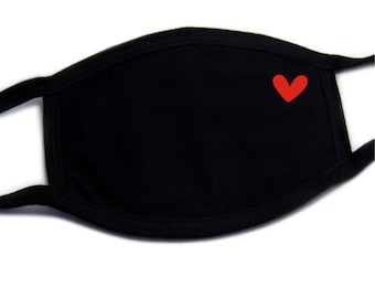 Red heart mask | Etsy