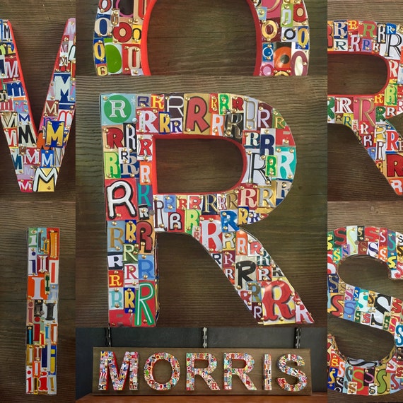 Custom Letters Tin Art Letters Made Using Recycled Vintage - Etsy
