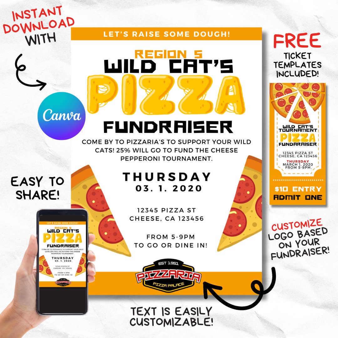 Customizable Pizza Flyer | School, Sports, PTO, Pizza Fundraiser ...