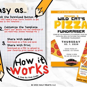 Customizable Pizza Flyer | School, Sports, PTO, Pizza Fundraiser ...