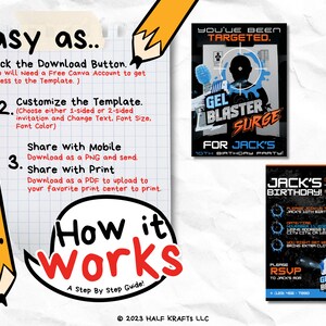 Editable Birthday Invitation | Gel Blaster Party| Gellyball | Printable ...