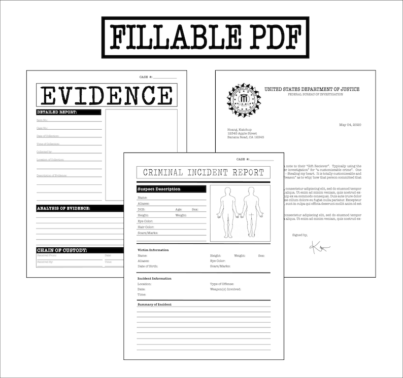 DIY Detective Case File Card [DIGITAL DOWNLOAD] - Etsy UK
