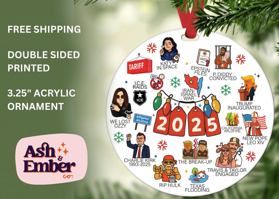 2025 Year in Review Ornament - Notable Events - Etsy