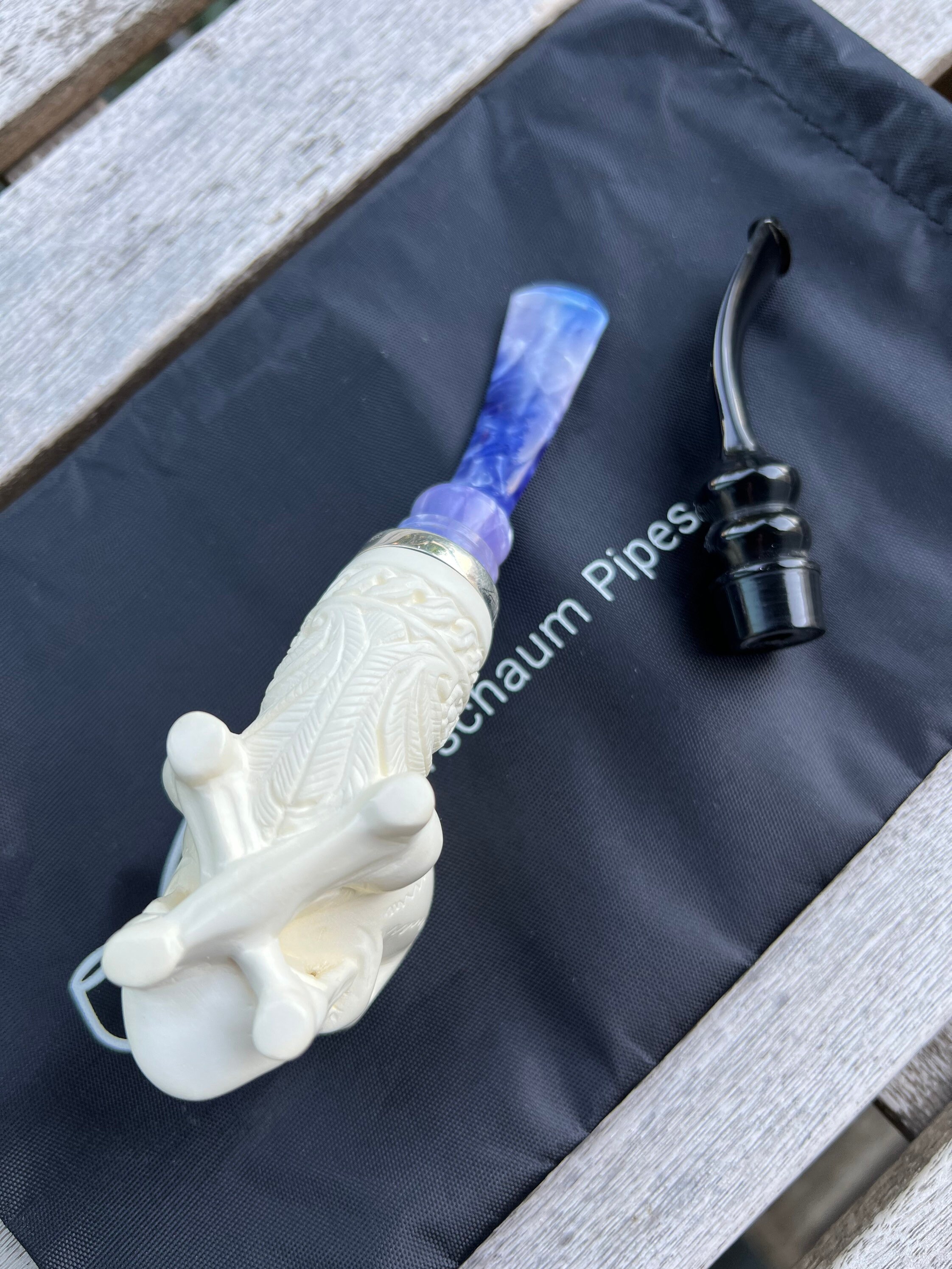 XL Skull MKM Reverse Calabash Meerschaum Pipe With Multi - Etsy