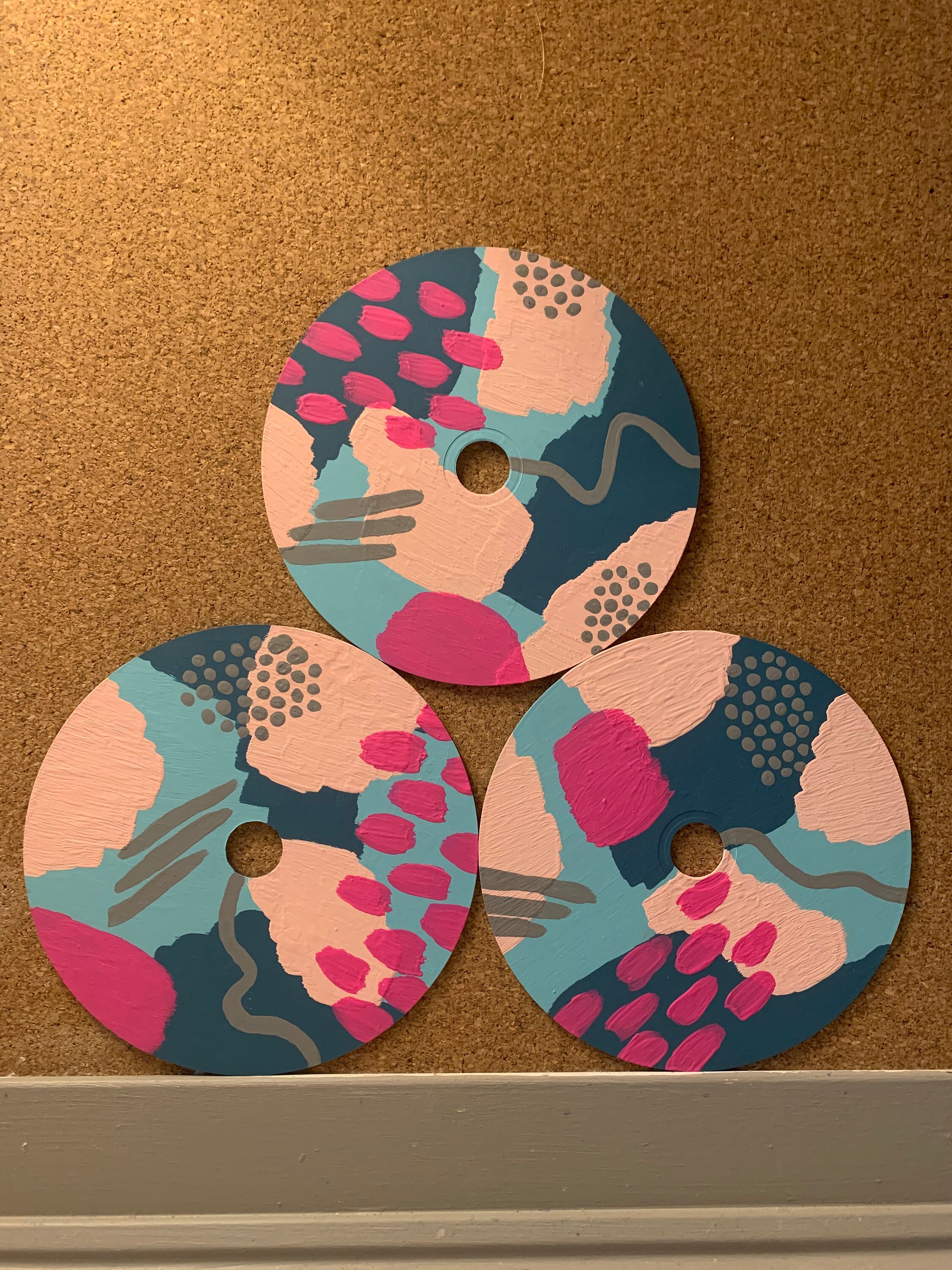 Hand painted CDs/acrylic painted decorative cds/patterned cds | Etsy