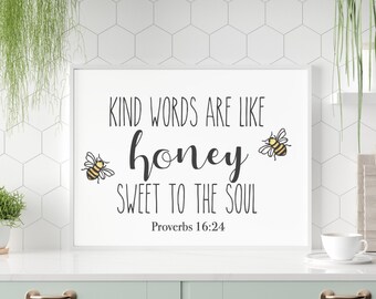 Kind Words Are Like Honey Bee PNG Files for Sublimation - Etsy