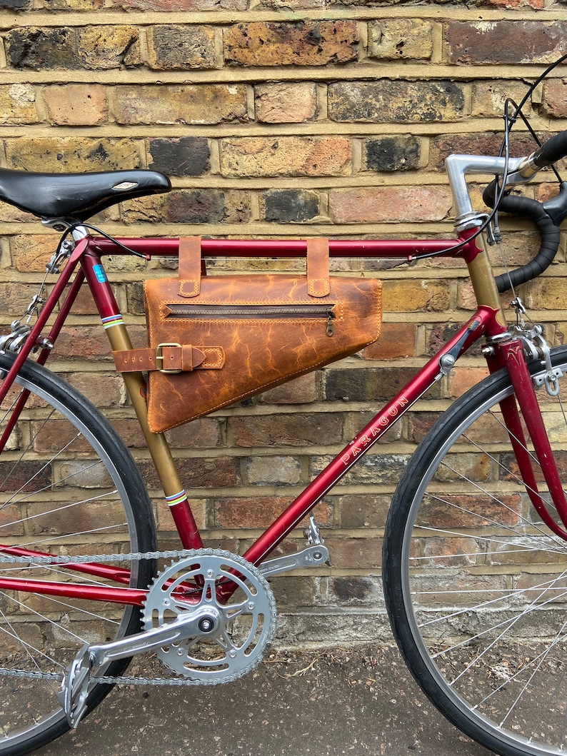 Leather Bike Bag Cycling Bag Bicycle Bag Crossbar Bag - Etsy