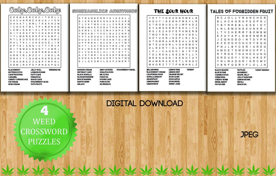 Weed Crossword Puzzles, Coloring Pages for Adults, Weed Coloring Pages ...
