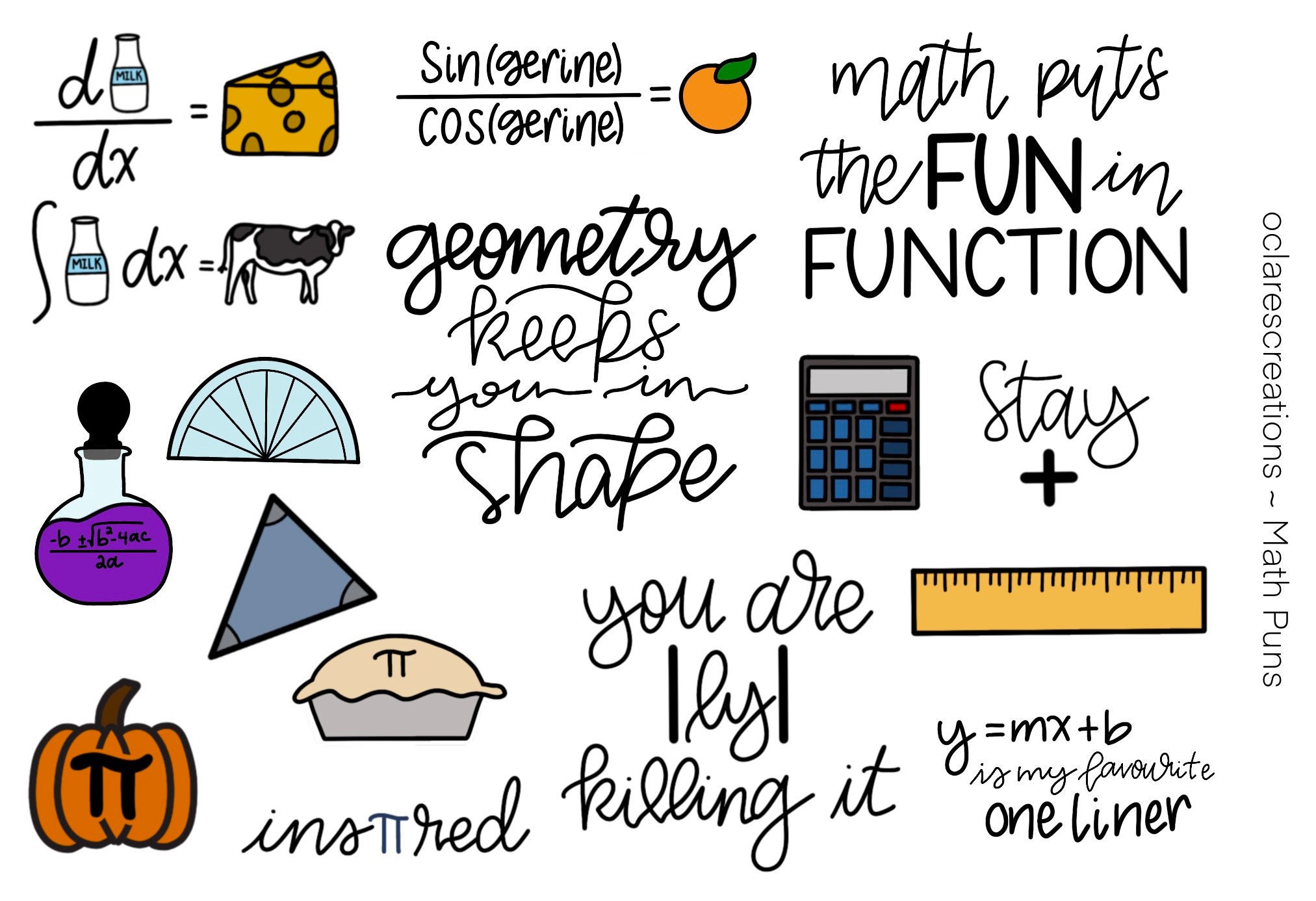 Math Pun Sticker Sheet | Etsy