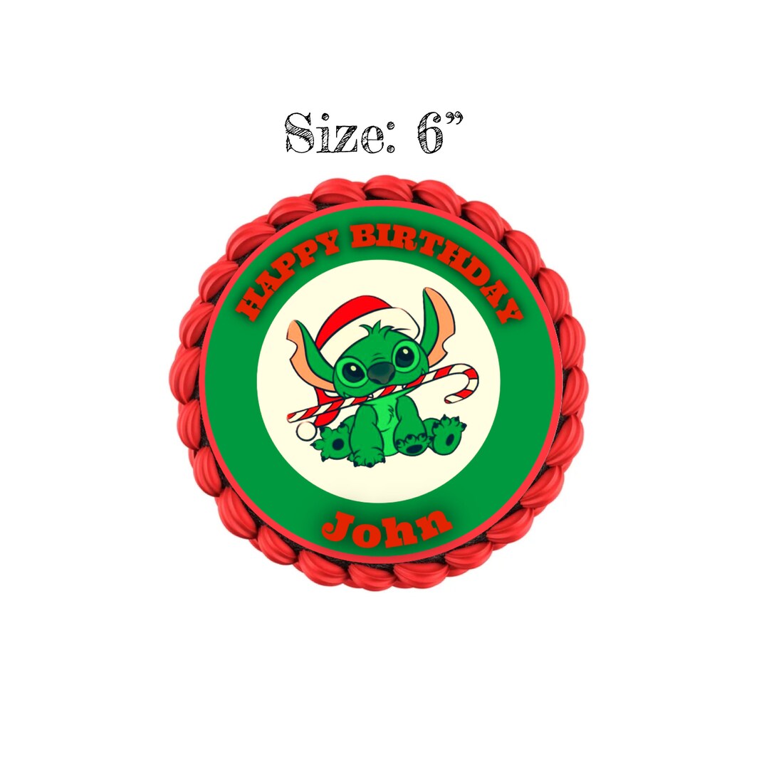 Disney Stitch Edible Image Personalized Stitch Christmas - Etsy