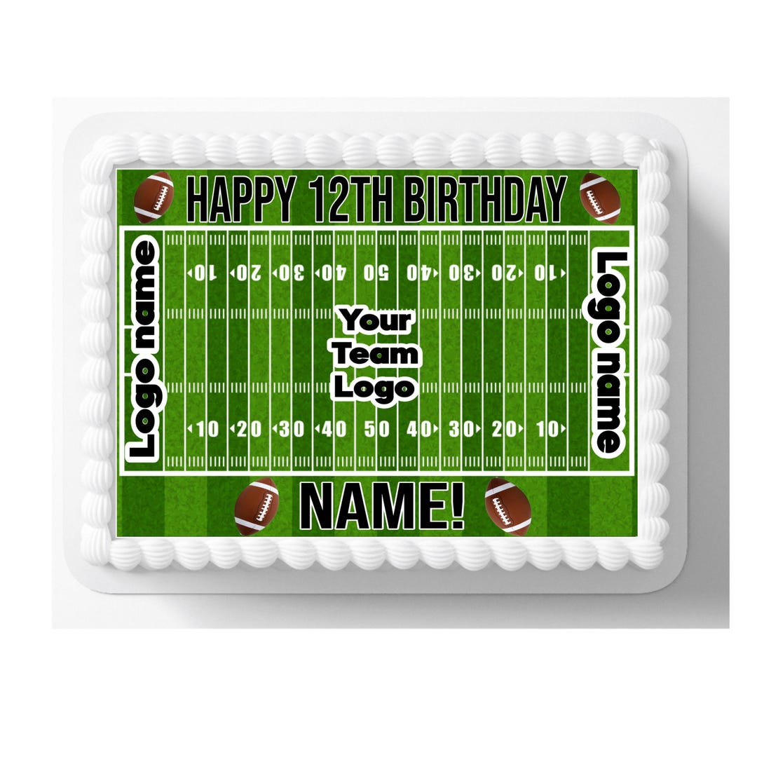 Custom Football Field Edible Topper With Your Favorite Team - Etsy