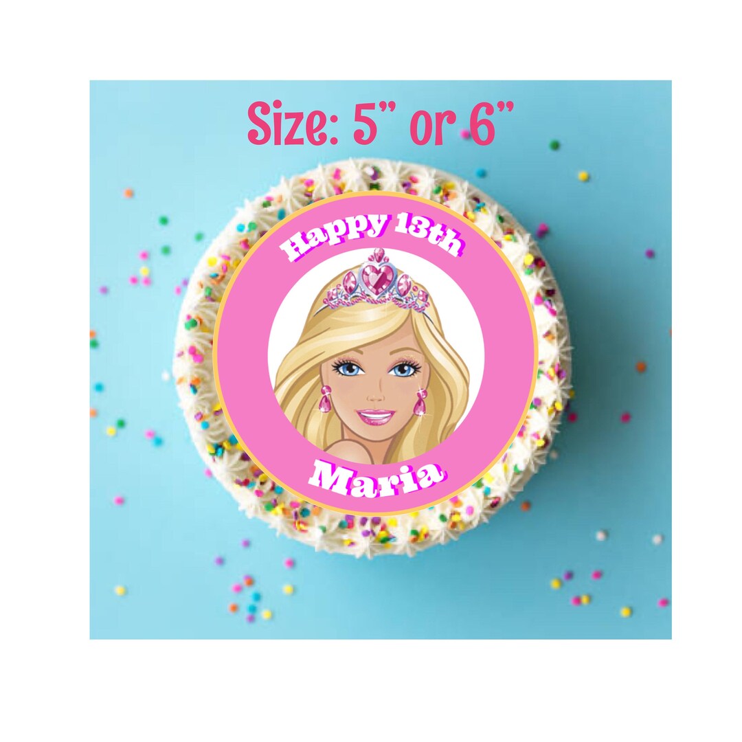 Personalized Barbie Doll Cake Image Topper Icing - Etsy