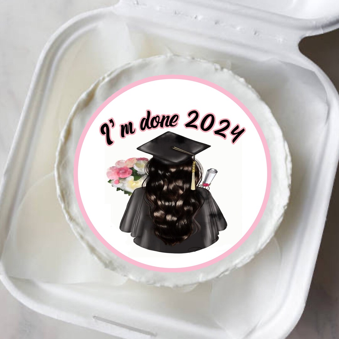 2024 Graduation Edible Image Girl, Cake Topper, Icing Sheet, Graduated ...
