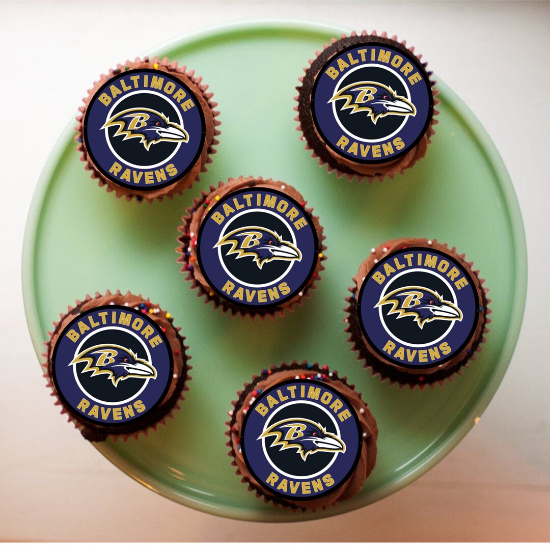 Baltimore Ravens Cupcake Topper Images One Dozen 2 Circles, Icing Sheet ...