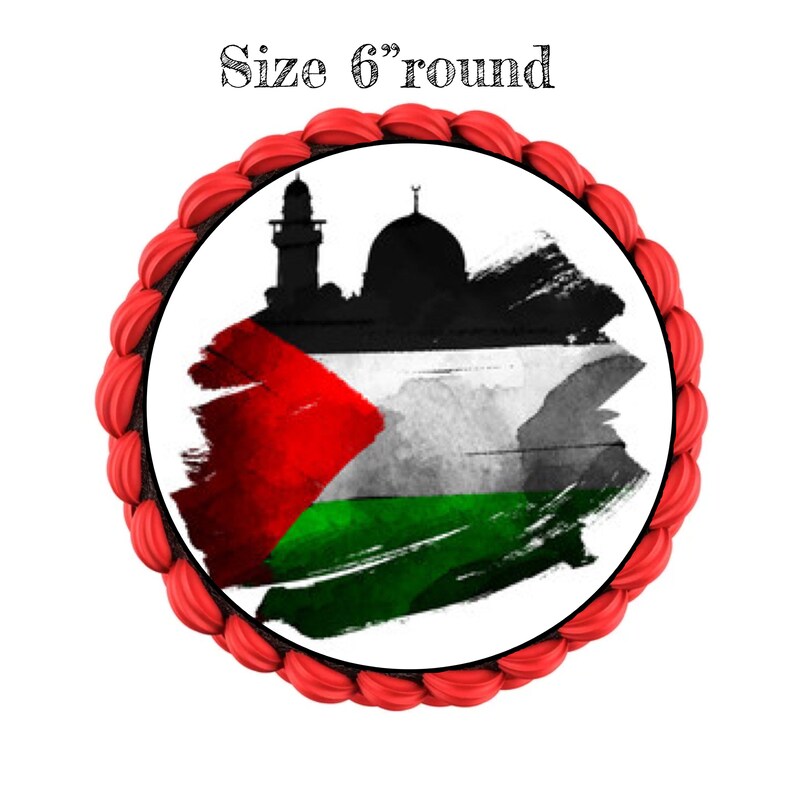 Palestine Flag Edible Image Cake Topper 6 Round - Etsy