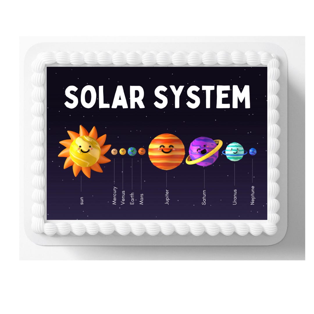 Solar System Edible Cake Topper, Frosting Paper 8x10 - Etsy