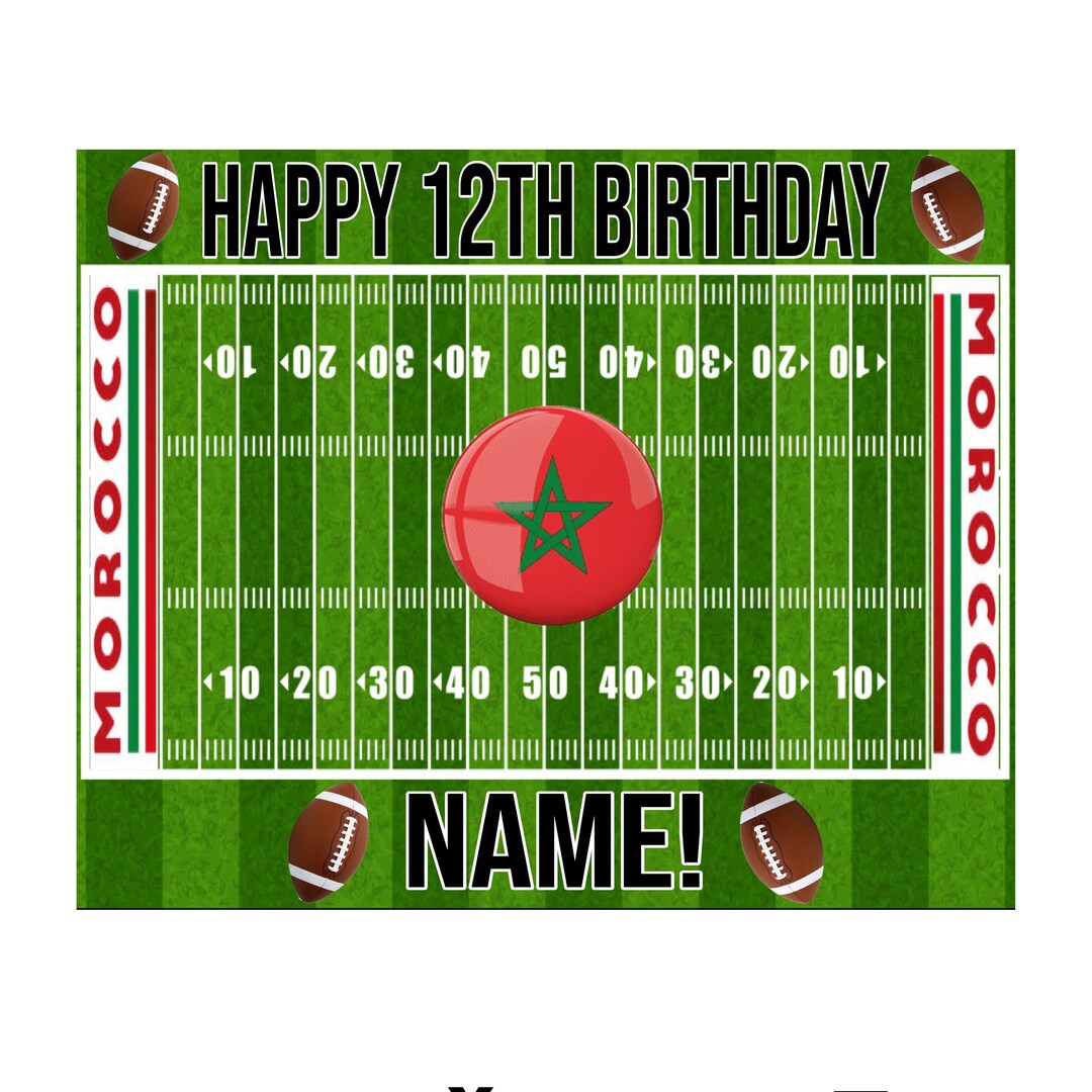 Digital Football Field Cake Topper - Etsy