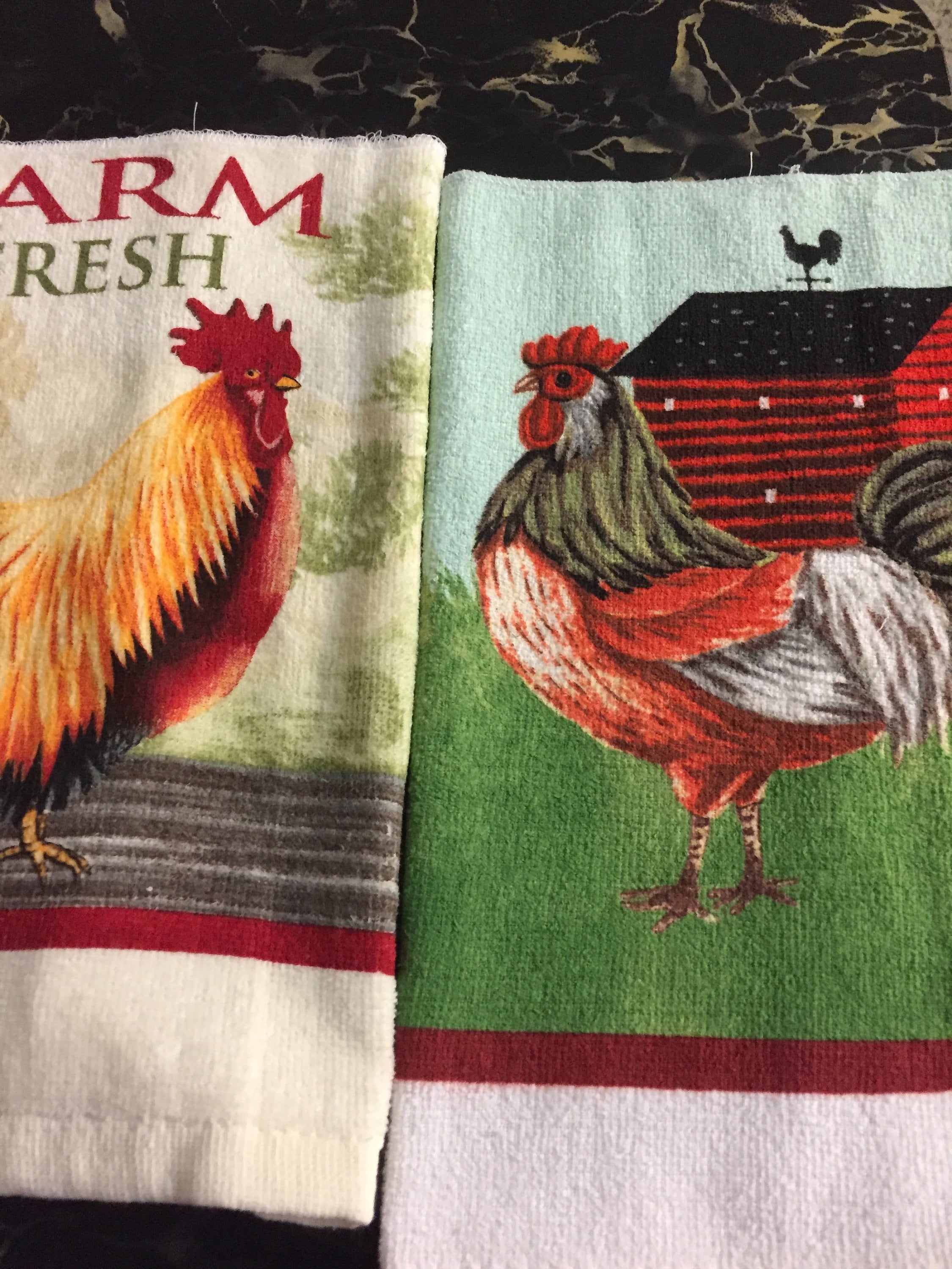 Rooster Crochet Hanging Towels - Etsy UK