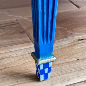 Abstract Blue Painted Table, Blue and Gold Table, Blue Side Table - Etsy