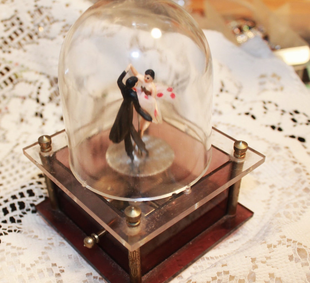 Vintage Dancing Couple Under Dome Made in Japan Music Box RARE - Etsy