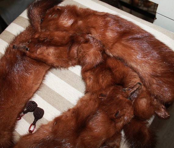 Vintage 1940's four Mink Collar Douglas Furs Charlotte - Gem
