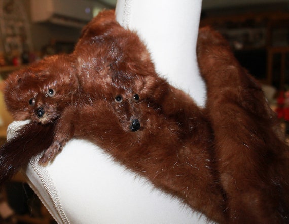 Vintage 1940's four Mink Collar Douglas Furs Charlotte - Gem