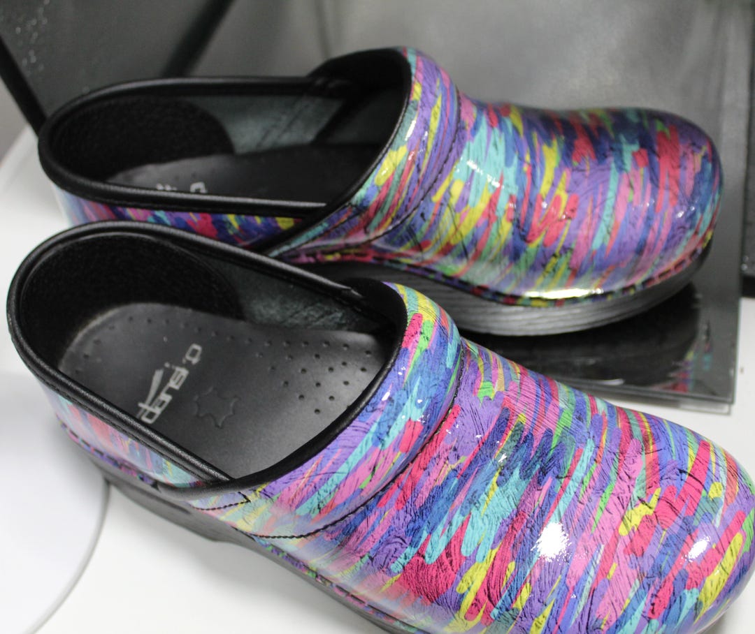 Ladies Dansko Shiny Multi Colored Professional Clogs Sz 36 - Etsy