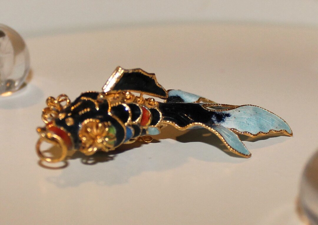 Vintage Cloisonne Enamel Articulated Koi Fish Pendant - Etsy