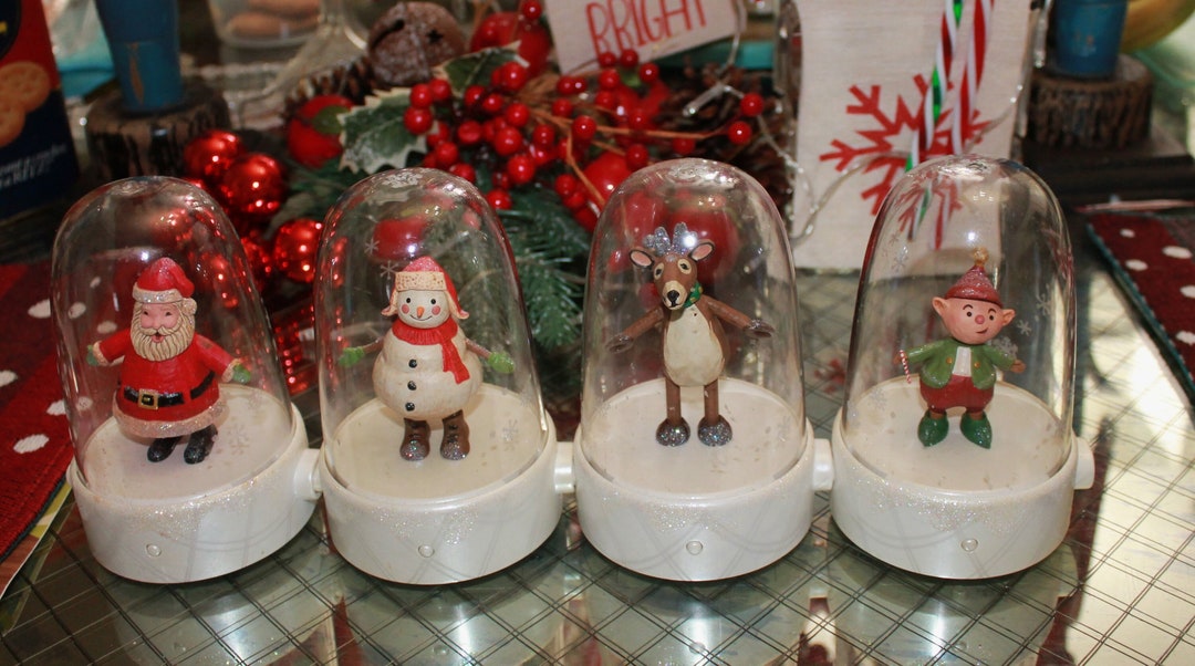 2008 Set of 4 Hallmark Happy Tappers Santa Reindeer Snowman Elf ...