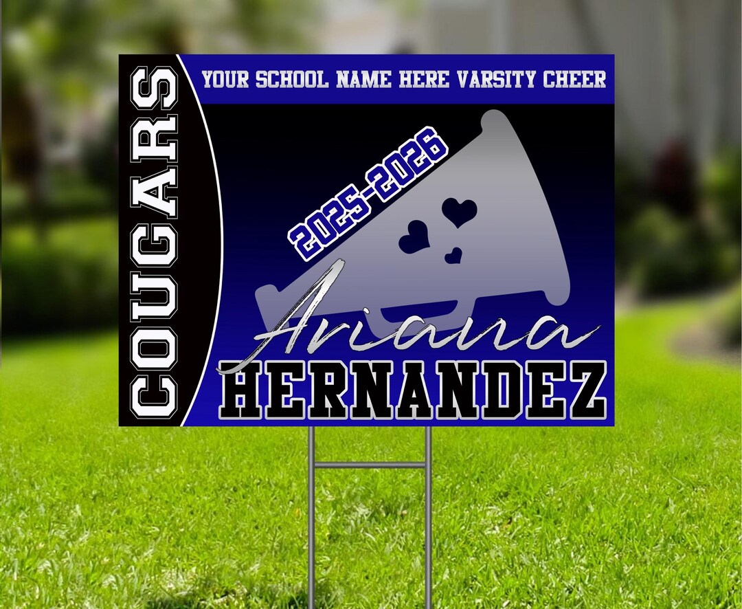 Customizable High School Sports Yard Sign: Team Colors, Name & Number ...