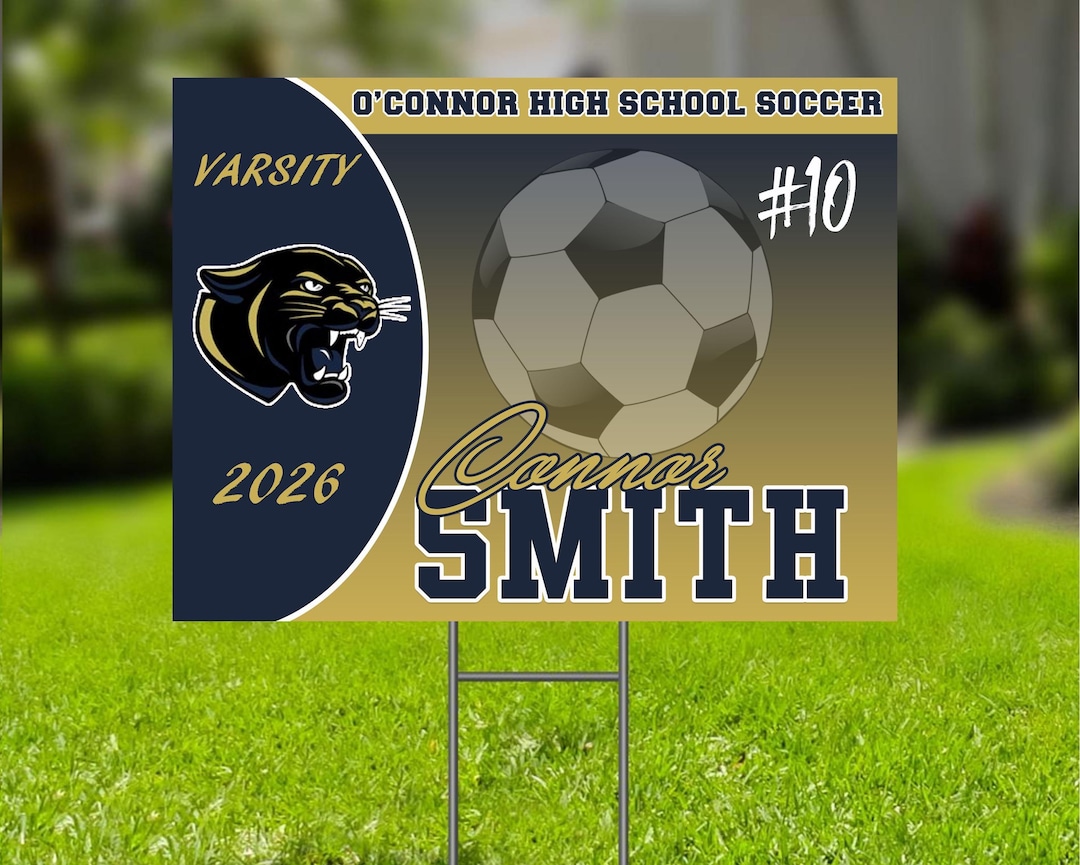 Custom High School Sports Yard Sign: Personalized Team Colors (18x24 ...