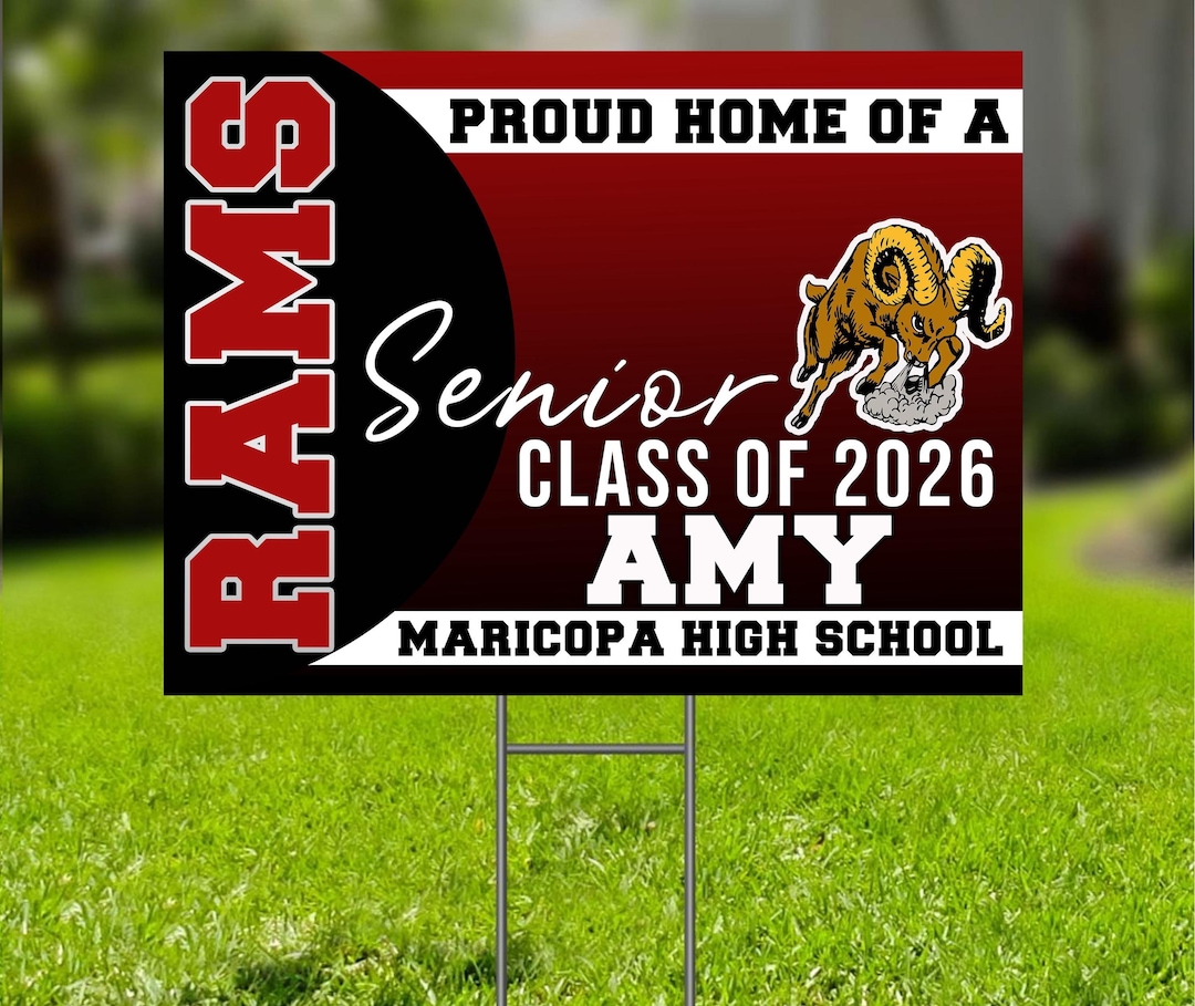Customizable Senior Yard Sign: School Colors, Class of 2025 (18x24 ...